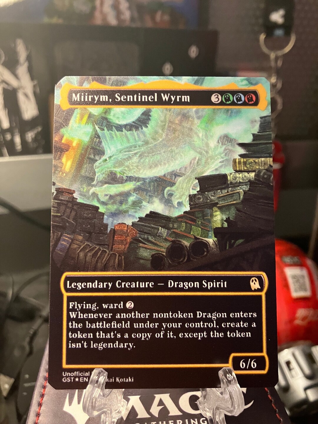 Miirym, Sentinel Wyrm Borderless NEON Metal Proxy for Commander - Etsy