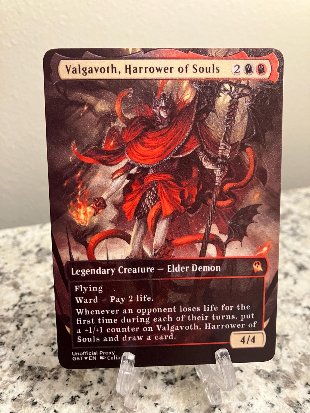 Valgavoth, Harrower of Souls Full Borderless Metal Proxy for Commander ...