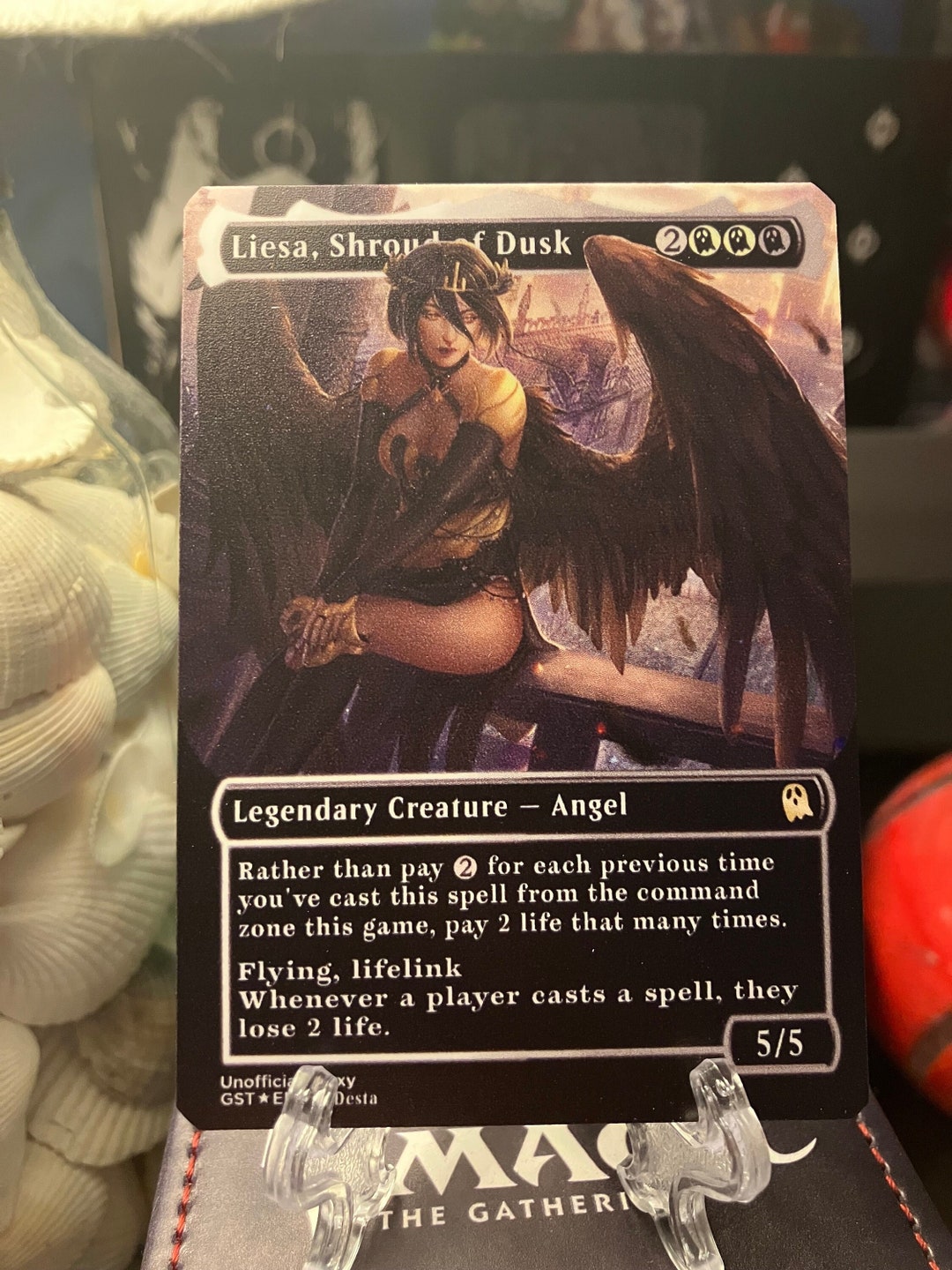 Liesa, Shroud of Dusk Borderless NEON Metal Proxy for Commander - Etsy Australia