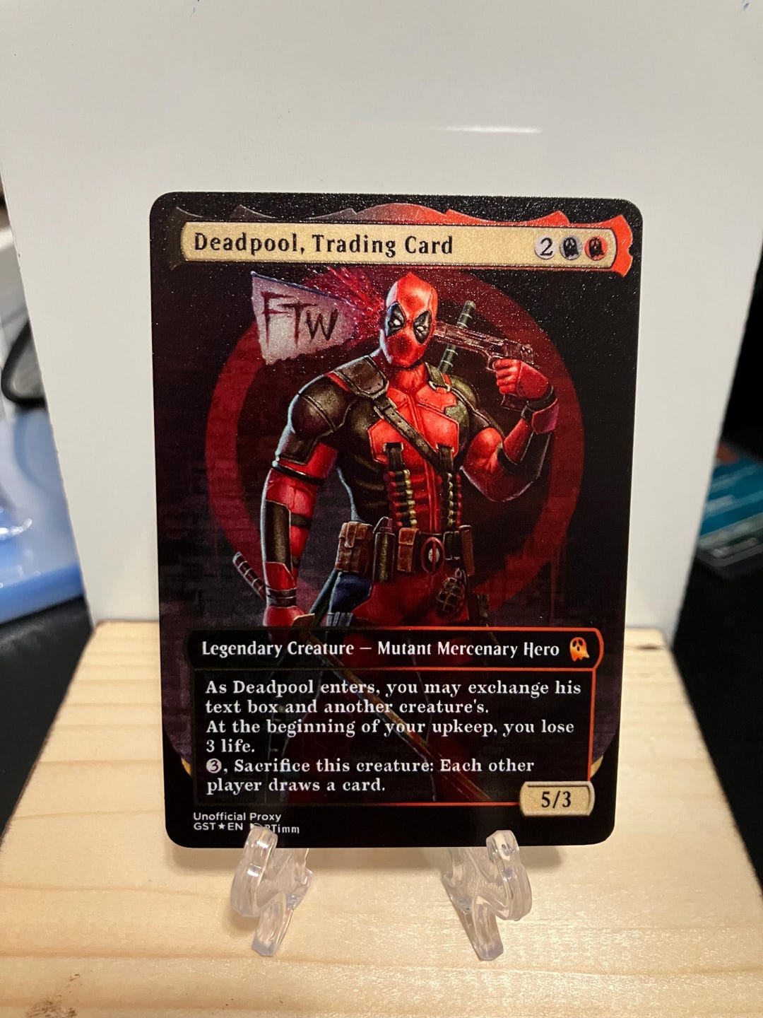 Deadpool, Trading Card Full Borderless Metal Proxy for Commander - Etsy