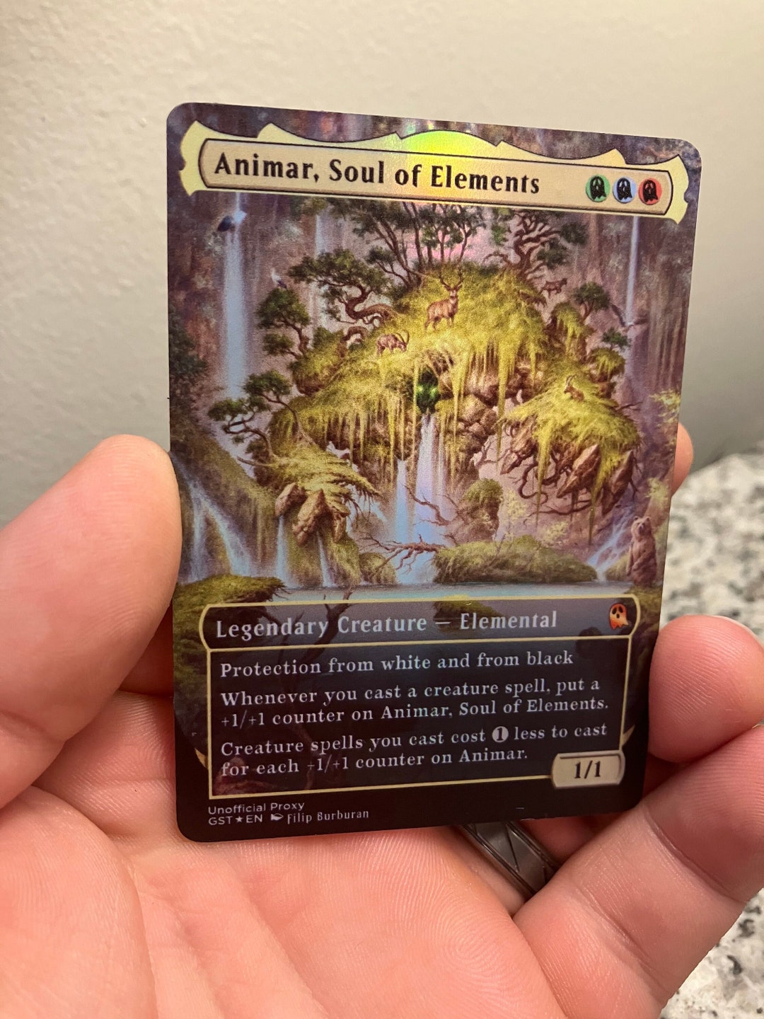 Animar, Soul of Elements Foil Full Borderless Metal Proxy for Commander ...