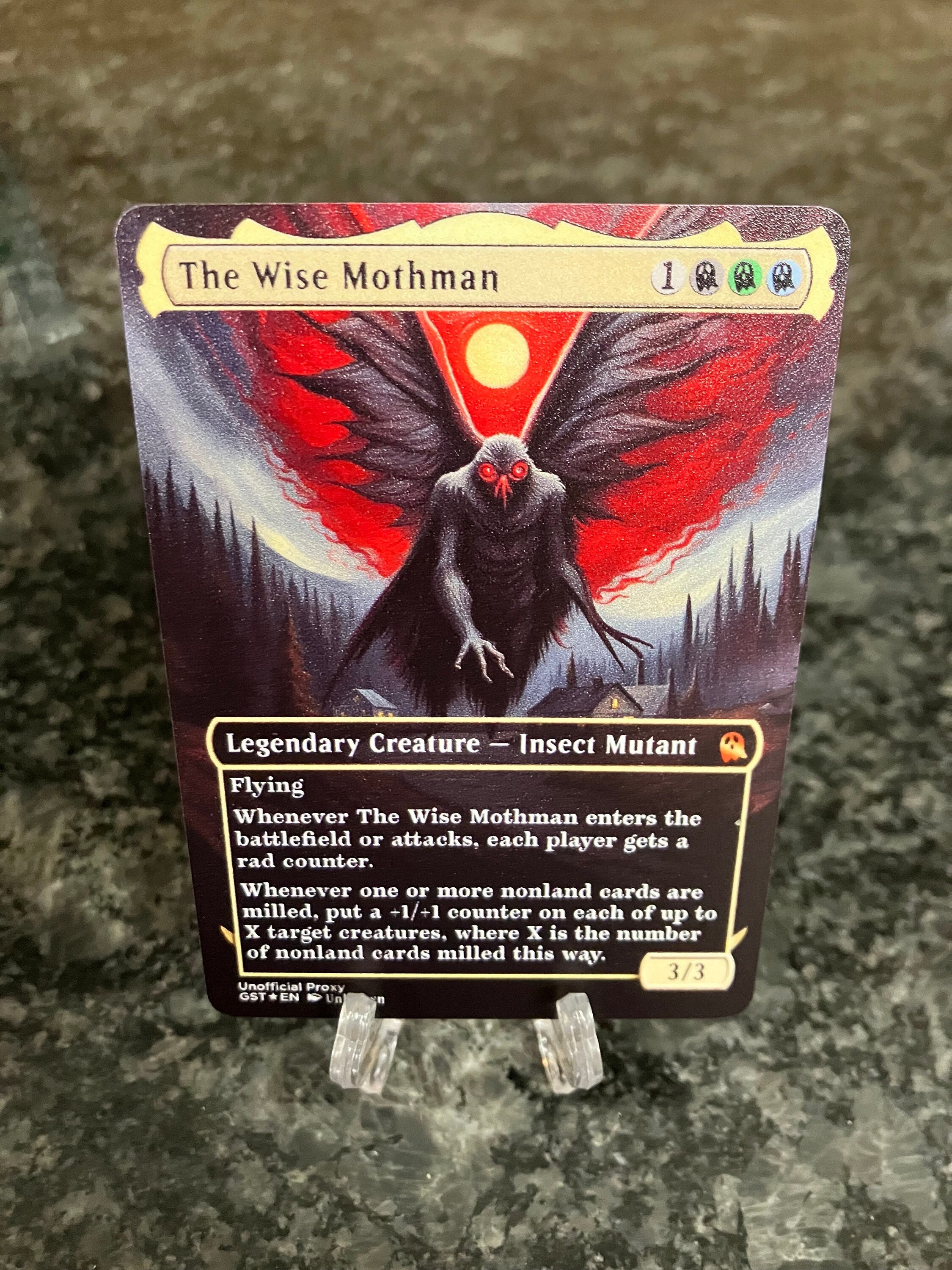 The Wise Mothman Full Borderless Metal Proxy for Commander - Etsy