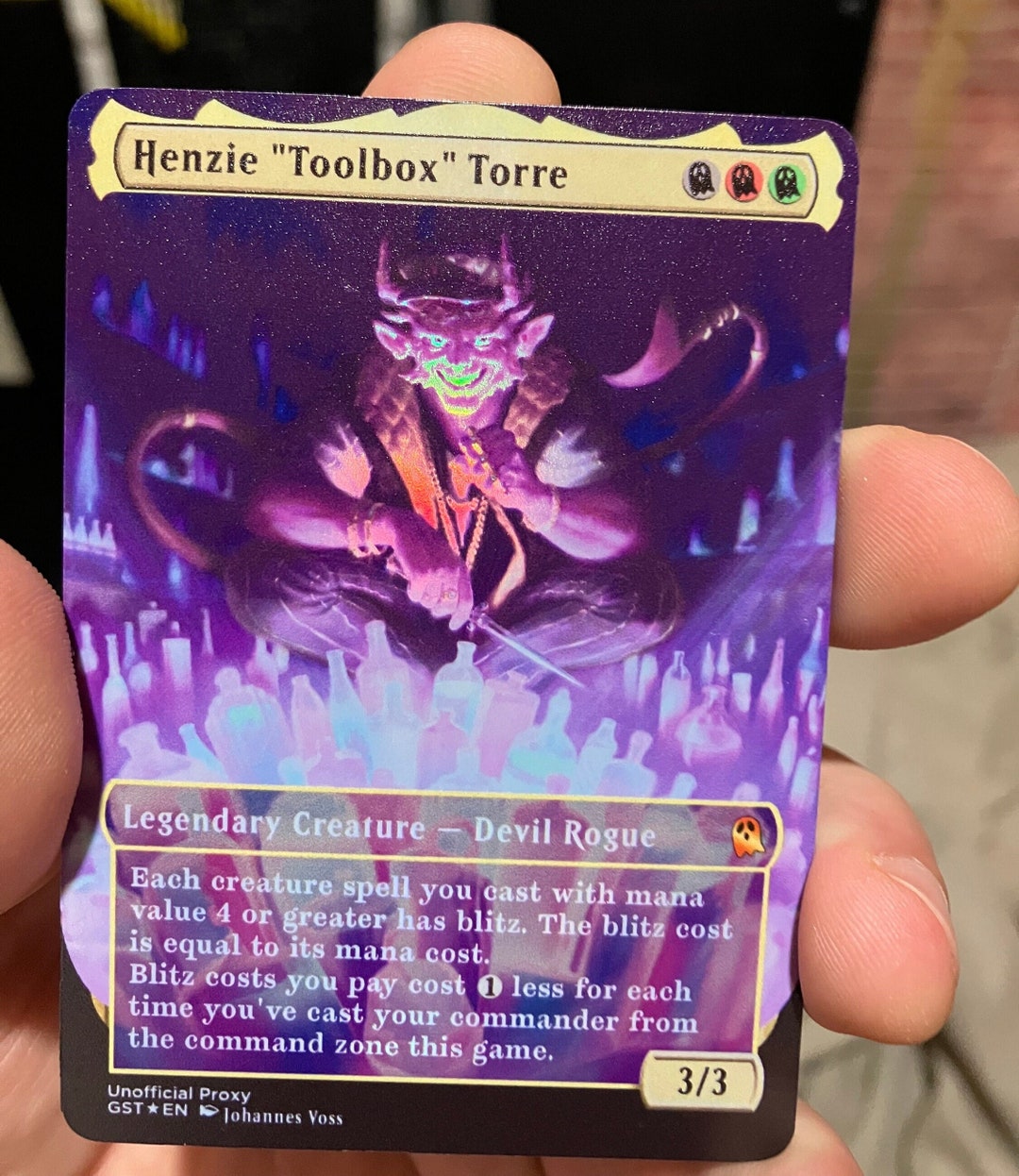 Henzie, “toolbox” Torre Foil Full Borderless Metal Proxy for Commander ...