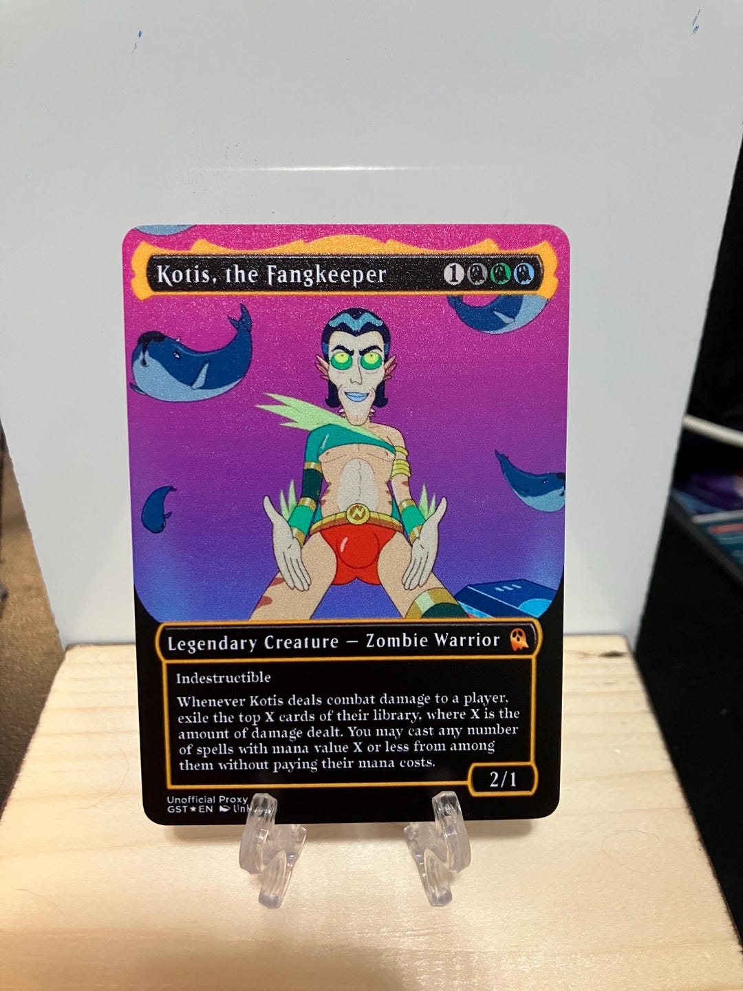 Kotis, the Fangkeeper Borderless Neon Frame Metal Proxy for Commander ...