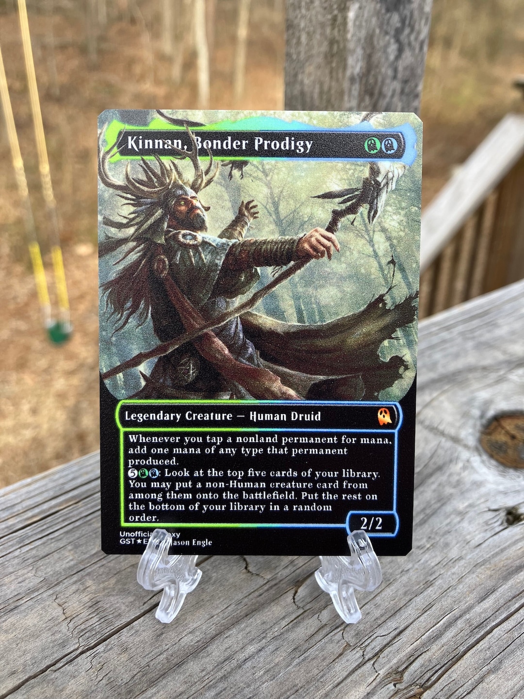 Kinnan, Bonder Prodigy Borderless Neon Metal Proxy for Commander - Etsy