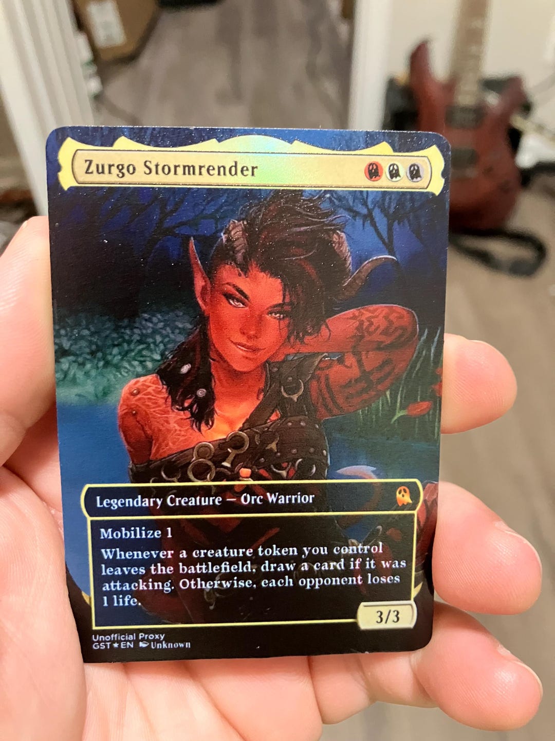 Zurgo Stormrender Foil Full Borderless Metal Proxy for Commander - Etsy