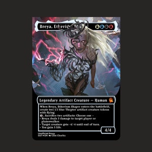 Breya, Etherium Shaper Borderless Neon Metal Proxy for Commander - Etsy