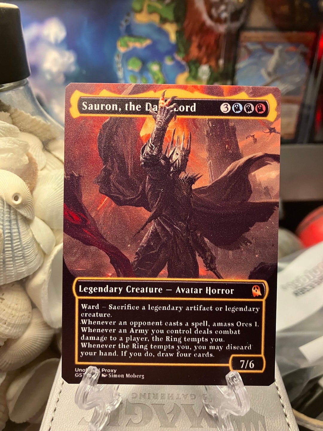 Sauron, the Dark Lord Borderless Neon Metal Proxy for Commander - Etsy