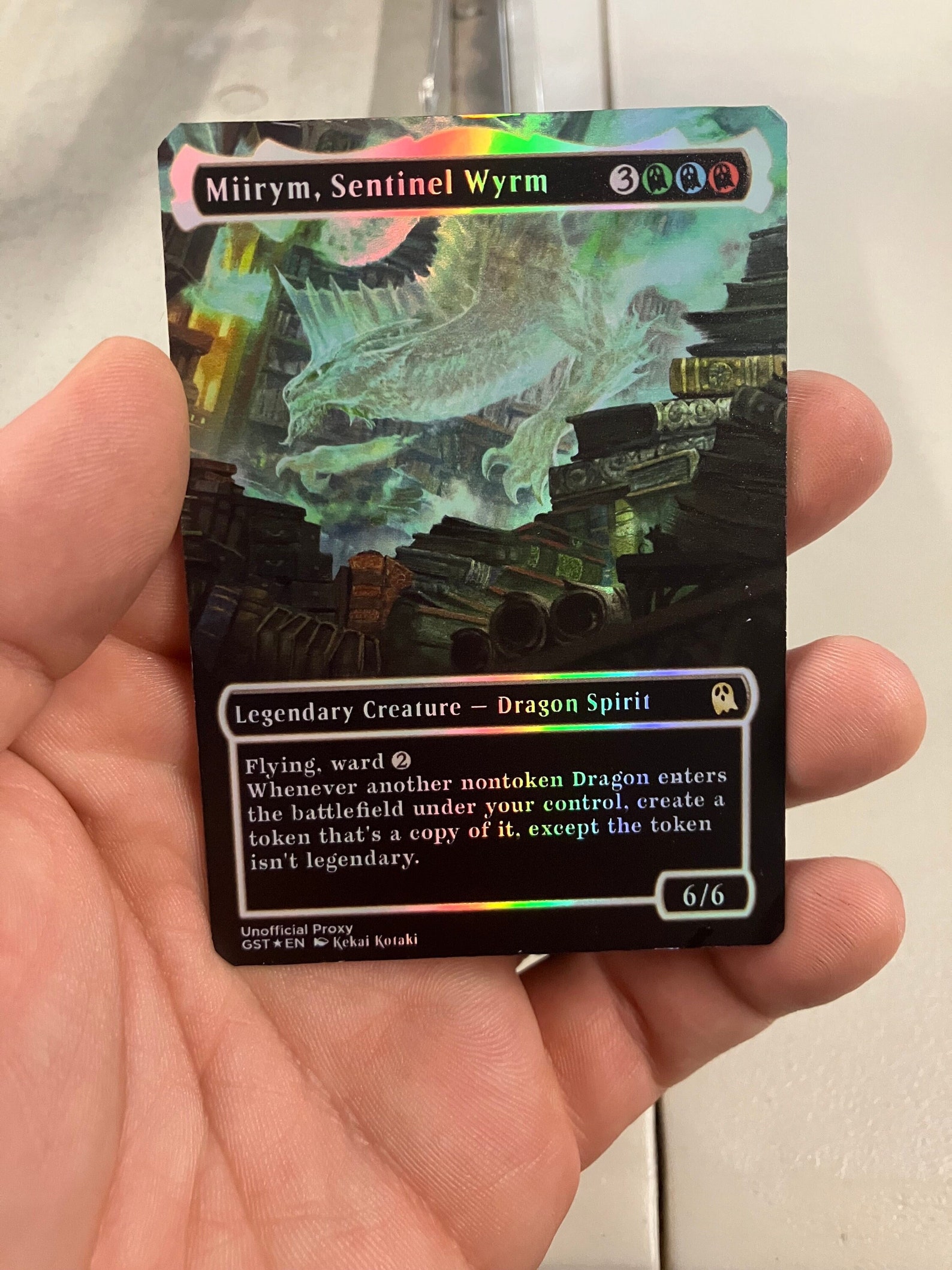 Miirym Sentinel Wyrm Foil Borderless Metal Proxy for - Etsy