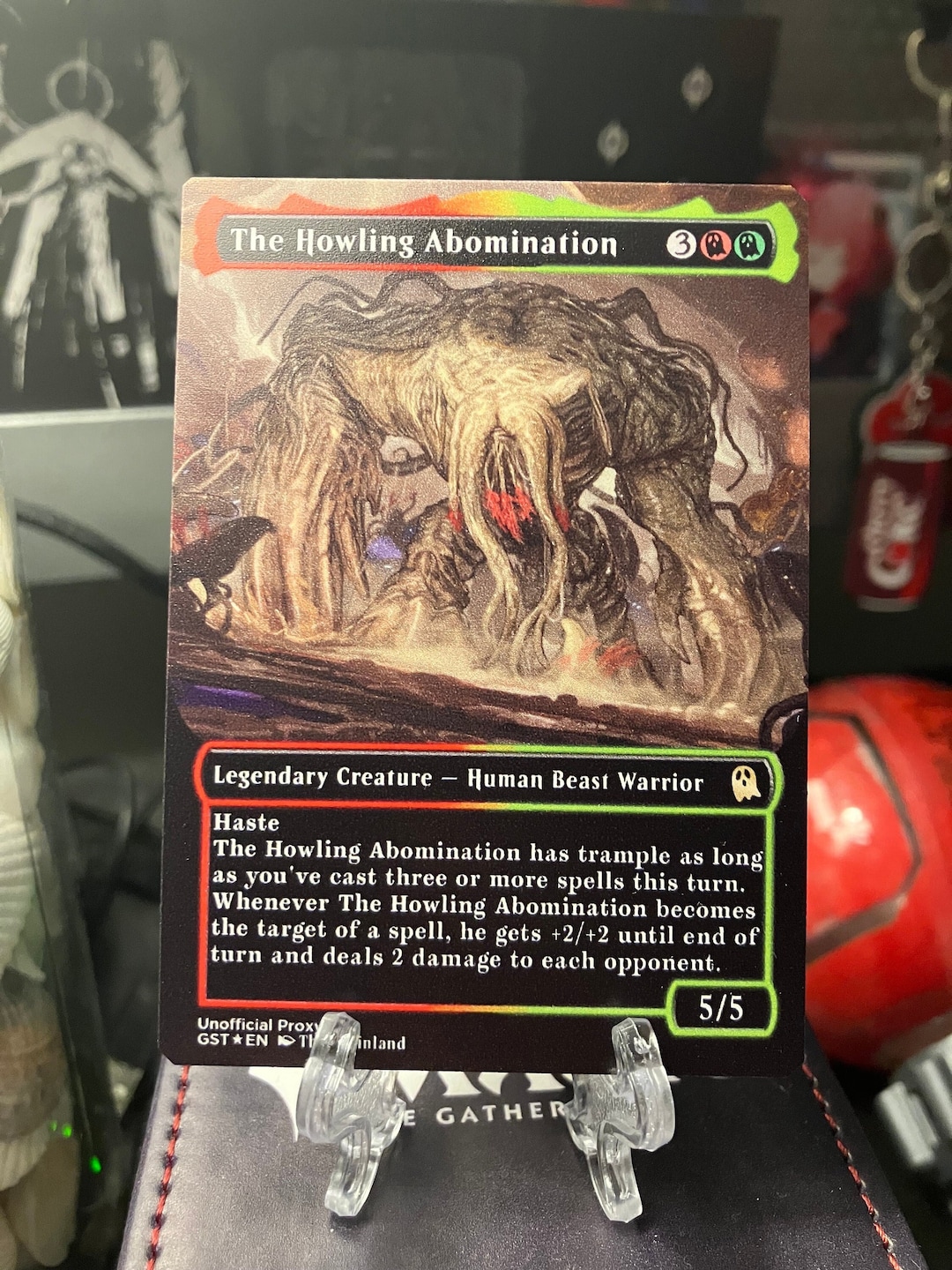 The Howling Abomination Borderless Neon Metal Proxy for Commander - Etsy