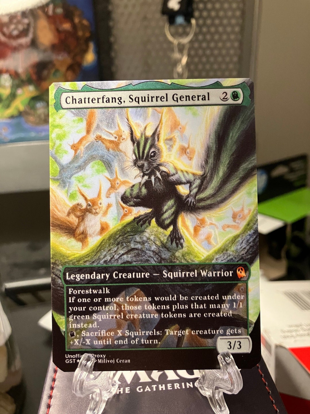 Chatterfang, Squirrel General Full Borderless Metal Proxy for Commander ...