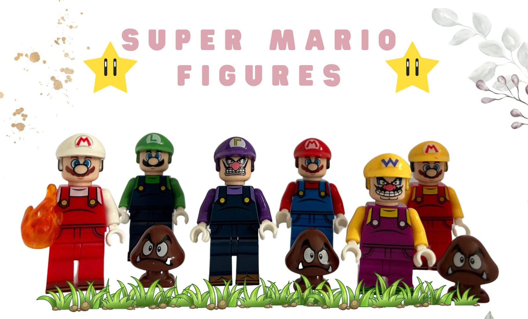 Super Marios Bro's Custom Made Mini Figures Cake Toppers - Etsy