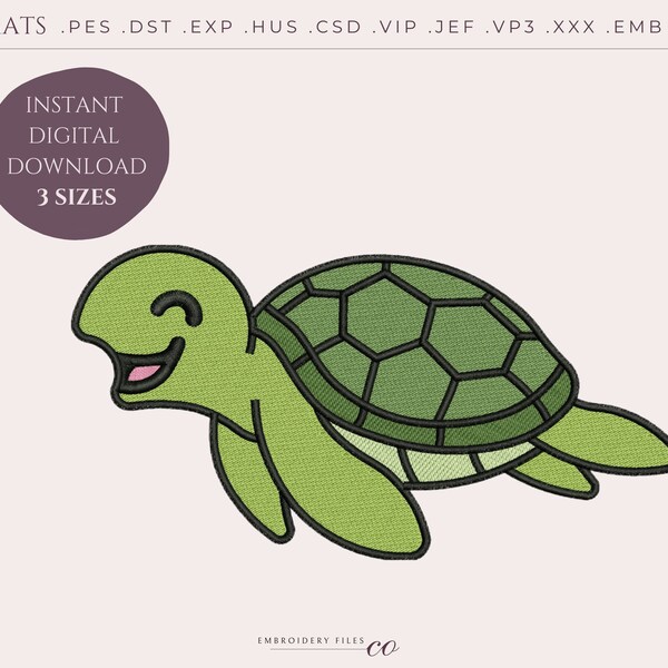 Turtle Embroidery - Etsy