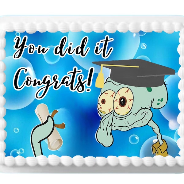 Squidward Graduation Cake - Etsy