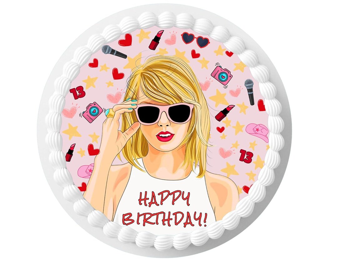Cake Topper Taylor Edible Image Birthday Circle Round - Etsy
