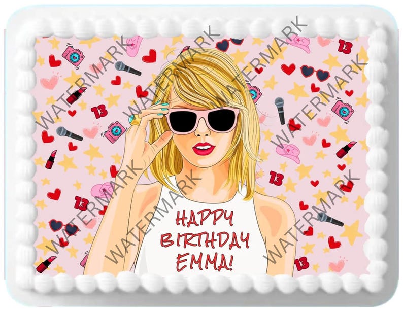 Cake Topper Taylor Edible Image Birthday Party Rectangular - Etsy