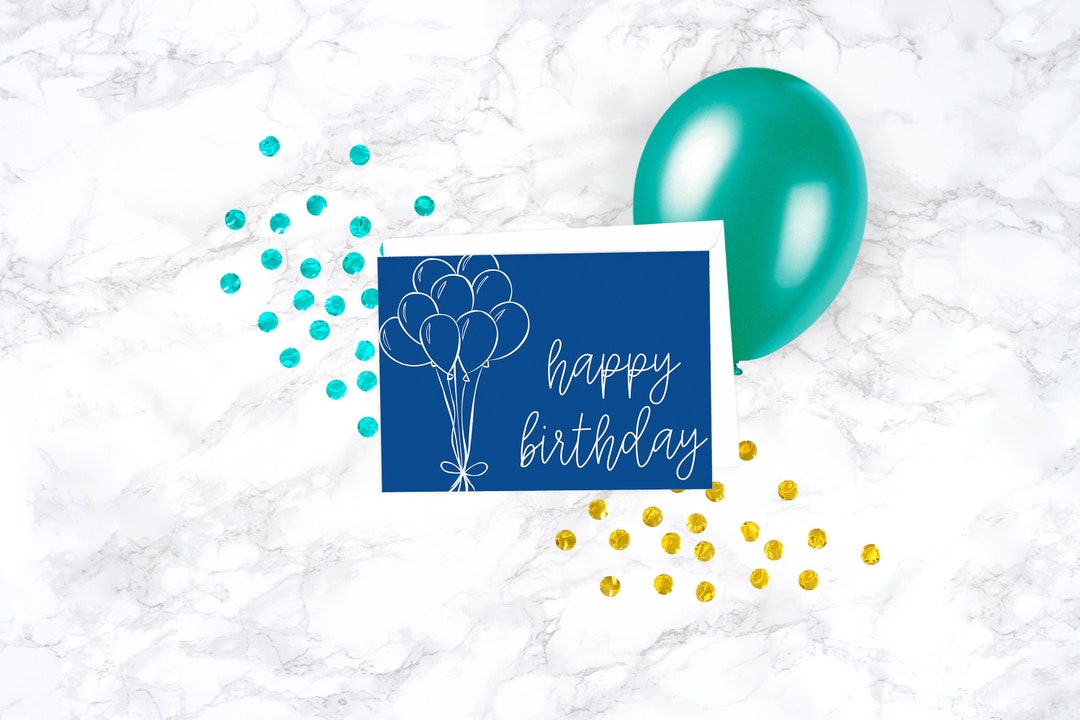 Happy Birthday | Birthday Card | Balloons | Gender Neutral Card | A2 (4 ...