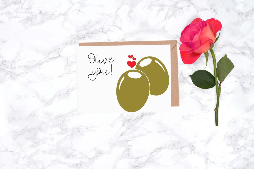 Olive You! | Valentine's Day Card | Greeting Cards | Blank Greeting ...
