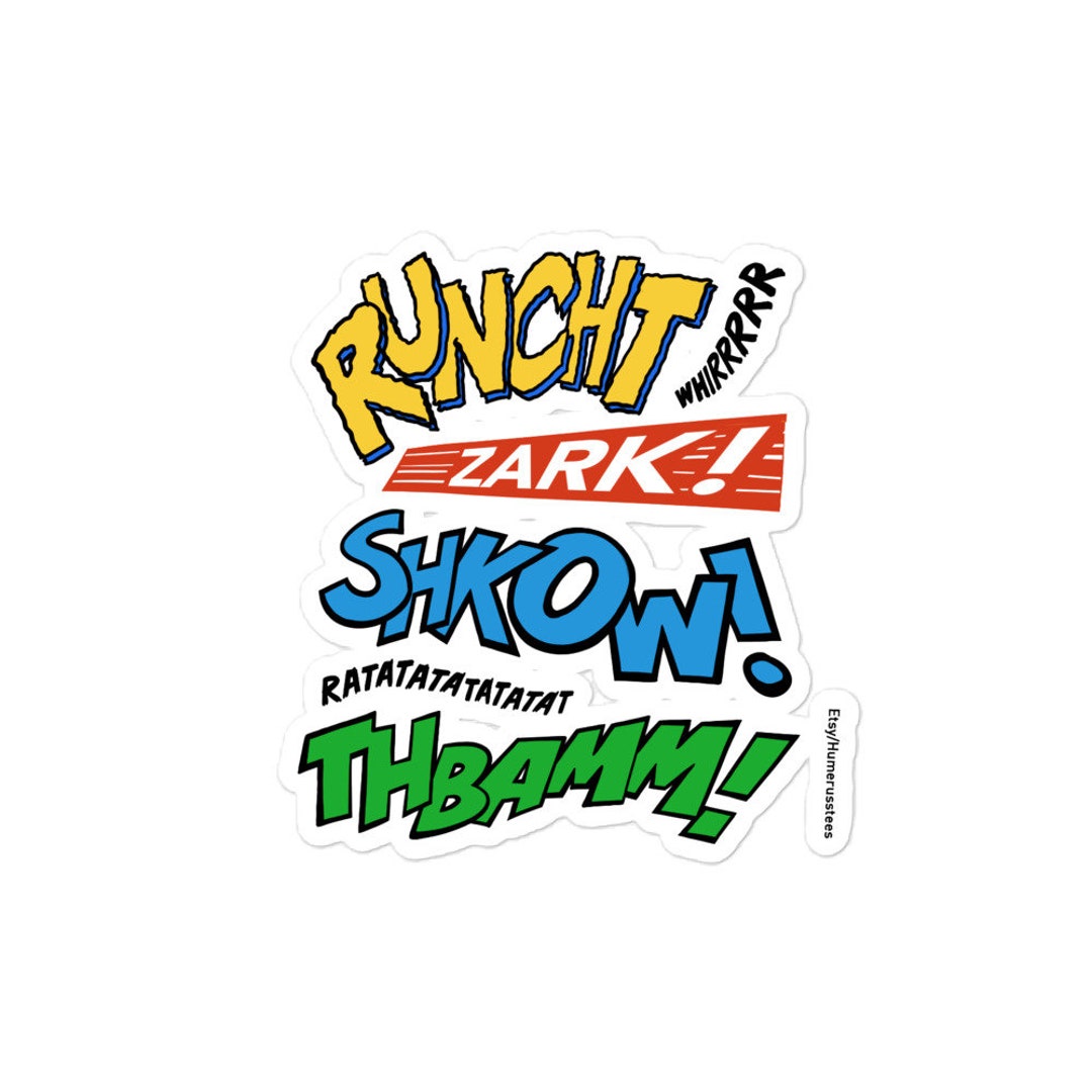 Comic Sound Effects Sticker 2 | Bubble-free Stickers (3 Sizes ...
