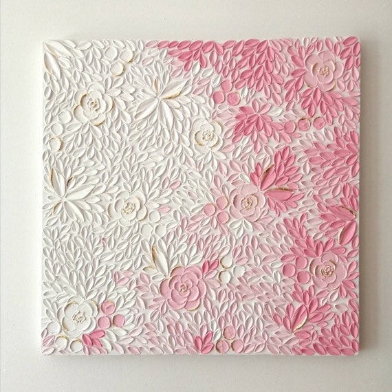 Floral Textured Painting 3D Floral Art Textured Flower - Etsy