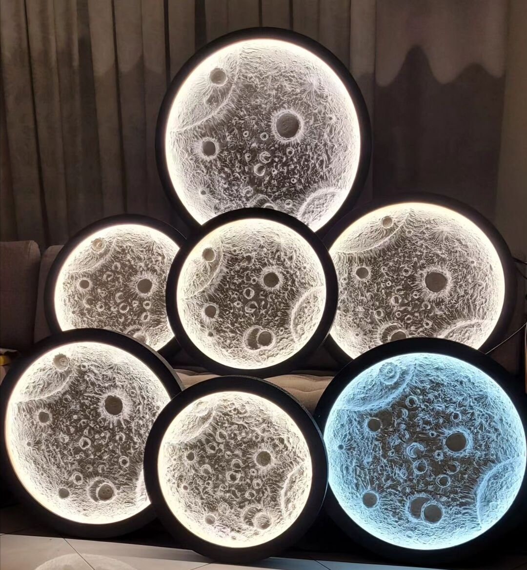 Textured Moon Painting Night Light Textured Moon Painting Moon Bedside ...