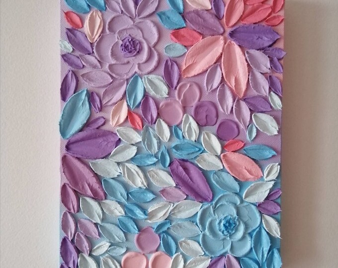 Floral Textured Painting 3D Floral Art Textured Flower - Etsy