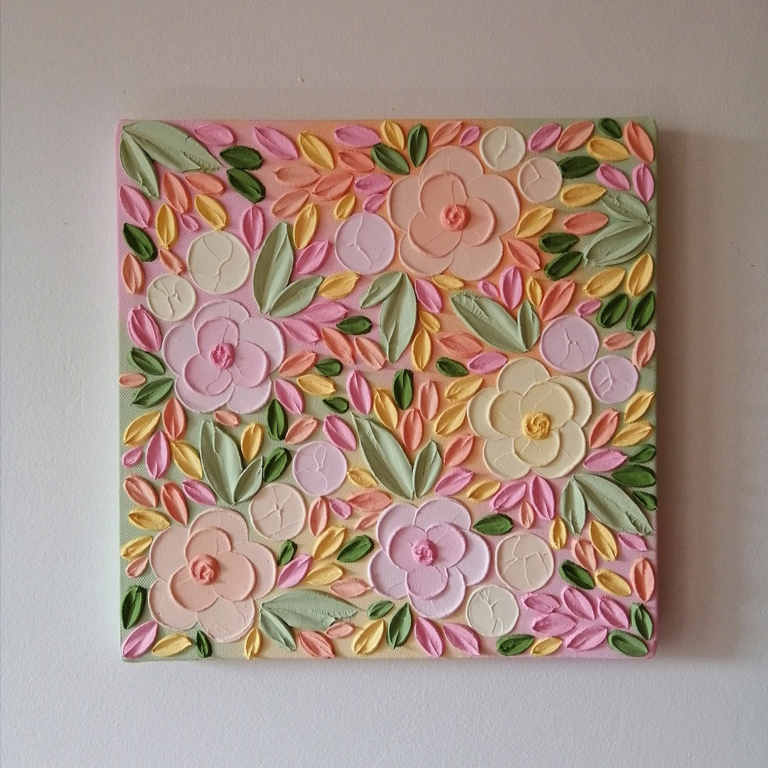 Texture Floral Painting | Texture Flower Painting | Floral Painting ...