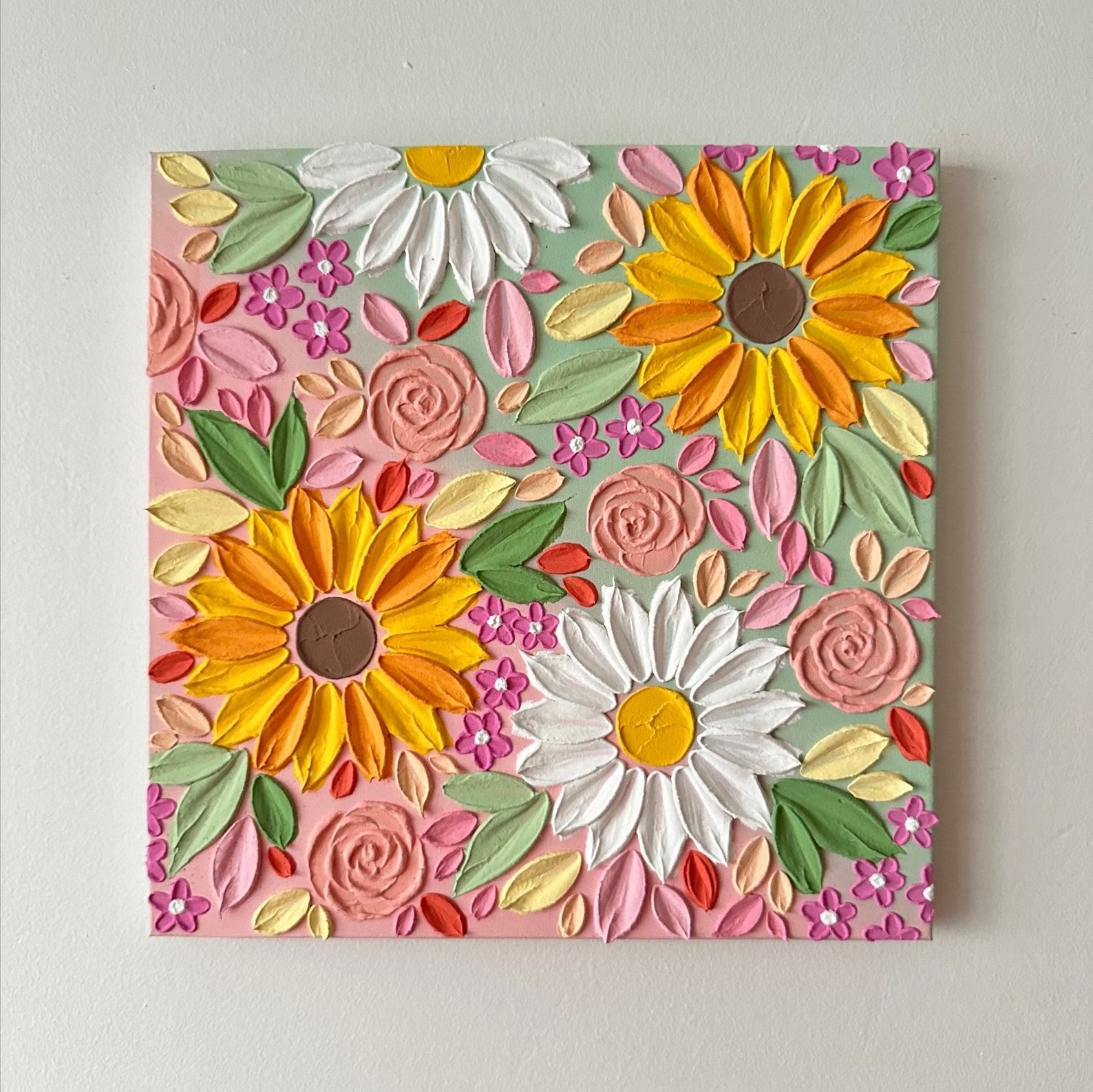 Texture Floral Painting | Texture Flower Painting | Floral Painting ...