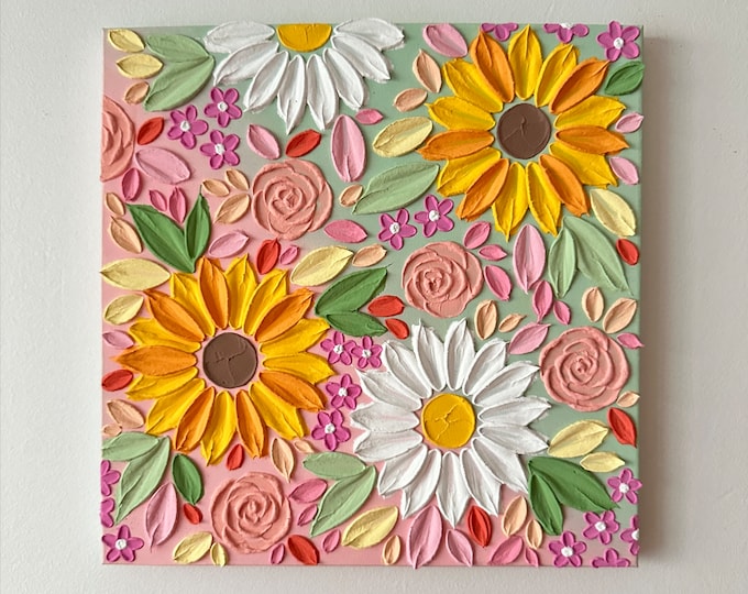 Texture Floral Painting | Texture Flower Painting | Floral Painting ...