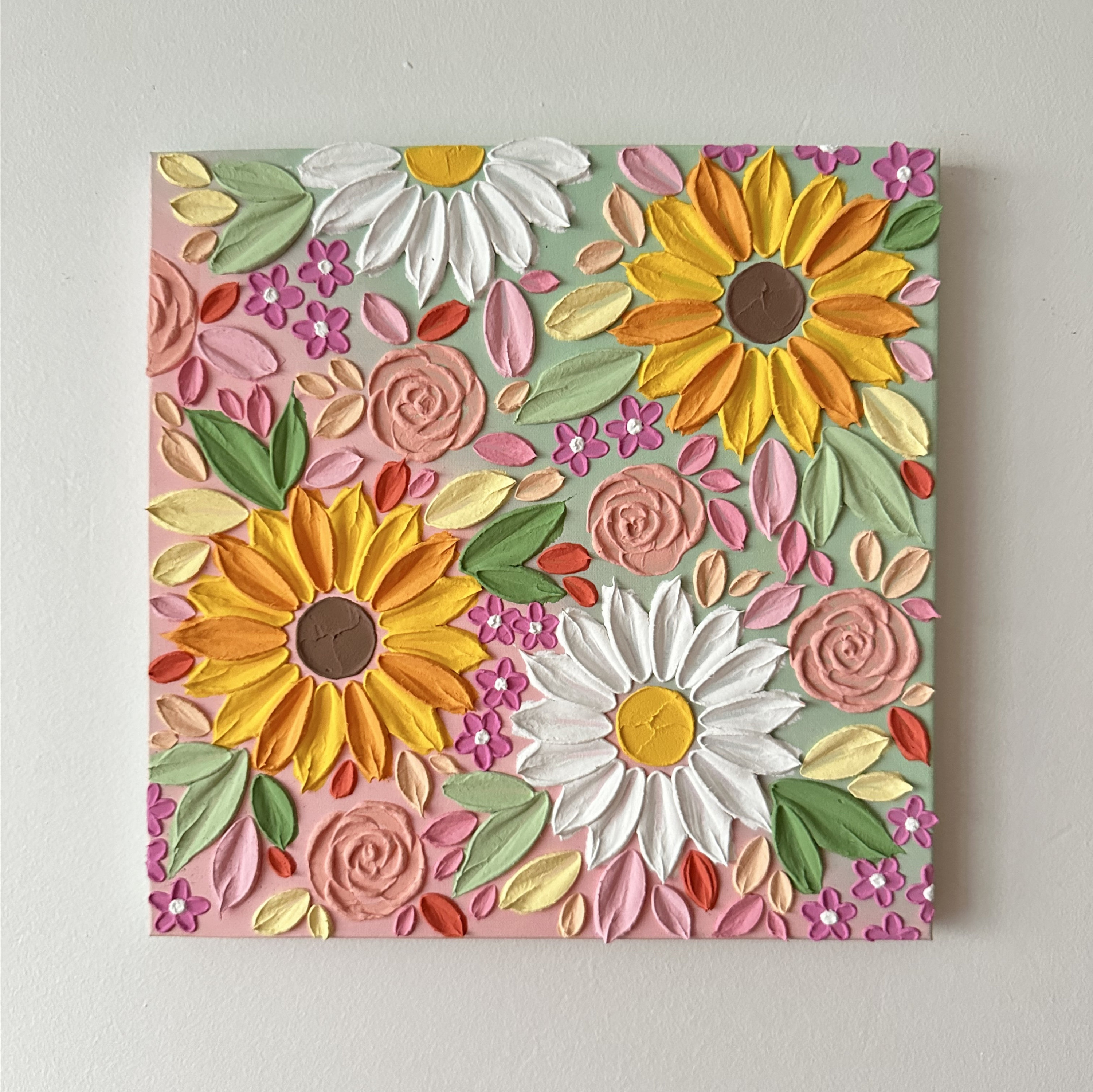 Texture Floral Painting | Texture Flower Painting | Floral Painting ...