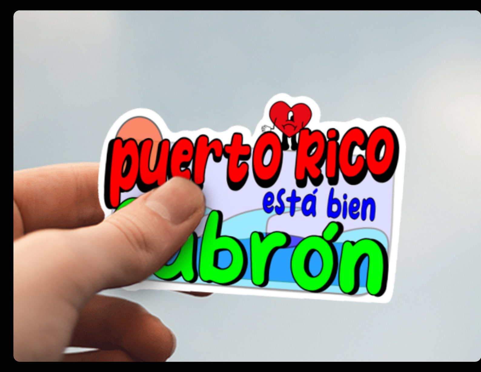 Puerto Rico Esta Bien Cabron Vinyl Sticker for Tumblers, Laptops, Cars ...