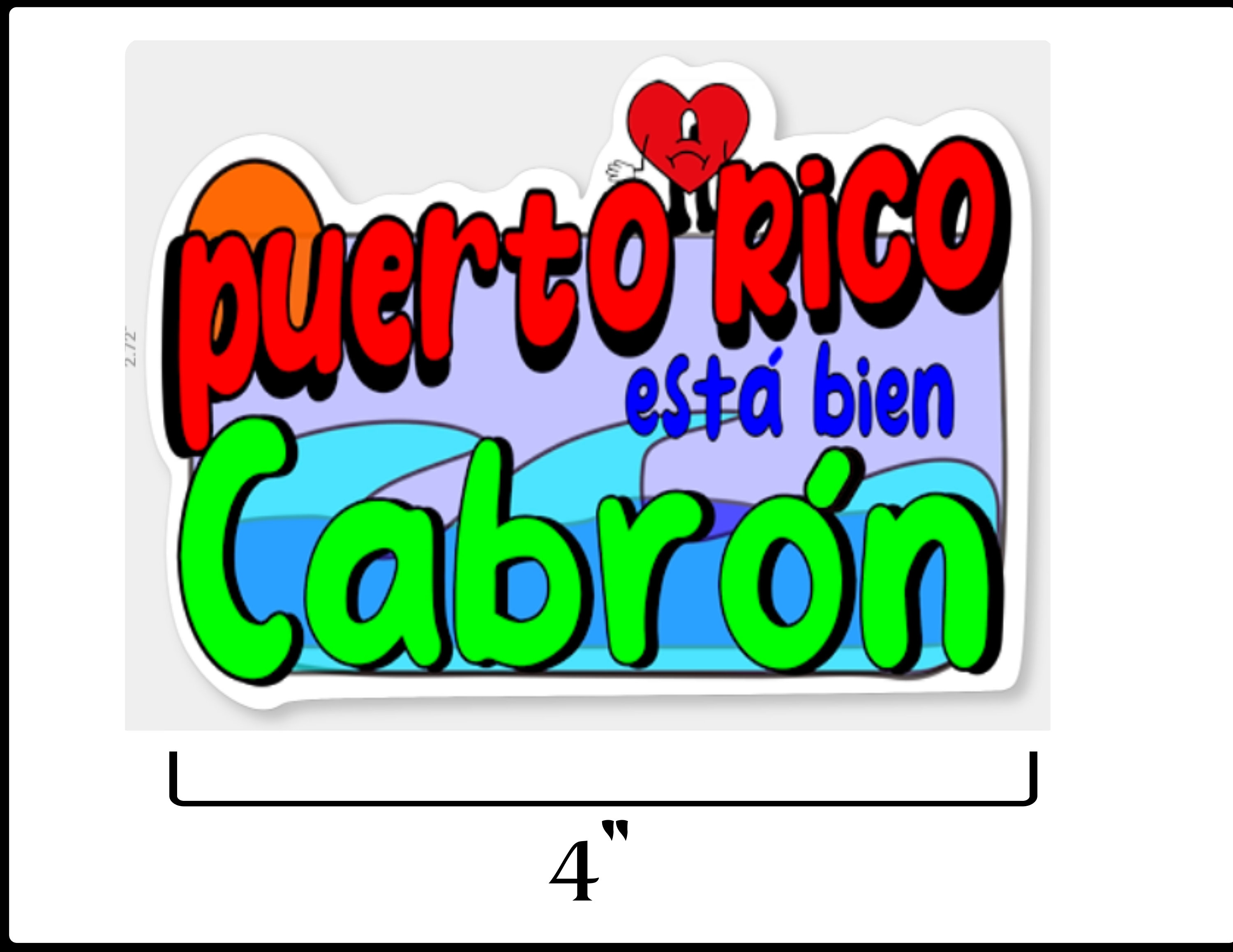 Puerto Rico Esta Bien Cabron Vinyl Sticker for Tumblers, Laptops, Cars ...