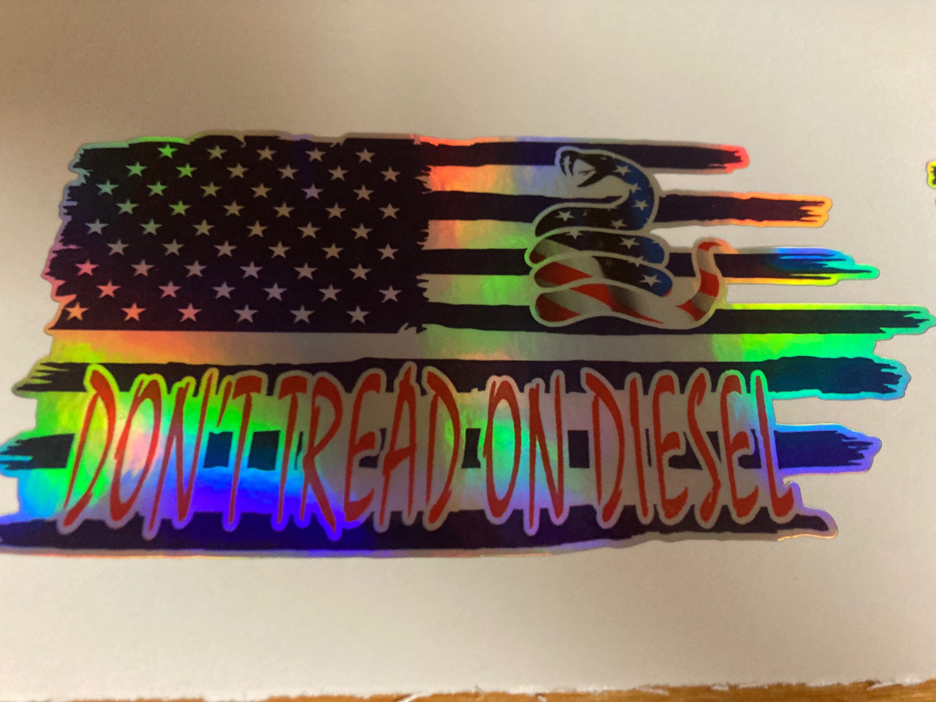 Dont Tread on Me Sticker Diesel Flag Sticker White Outdoor Vinyl ...