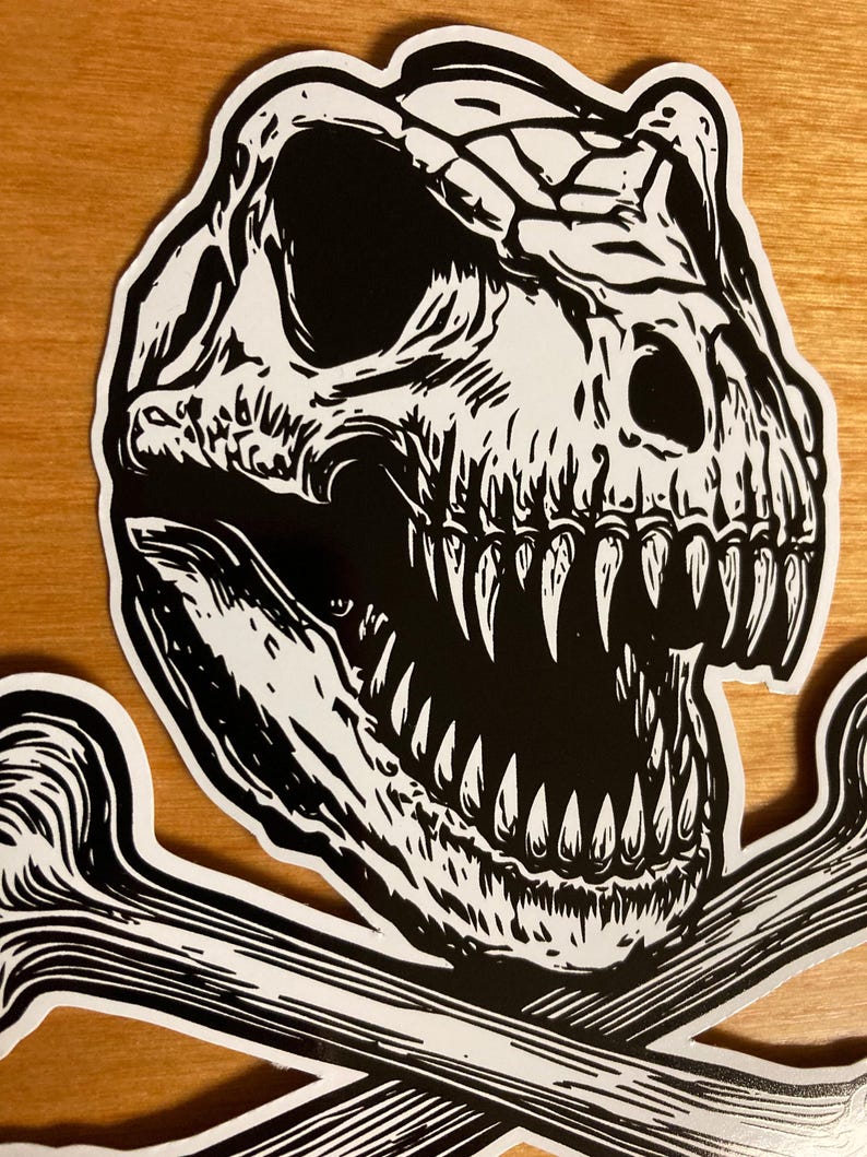 T-rex Skull Sticker | Tyrannosaurus Rex Dinosaur Bones | Prehistoric ...