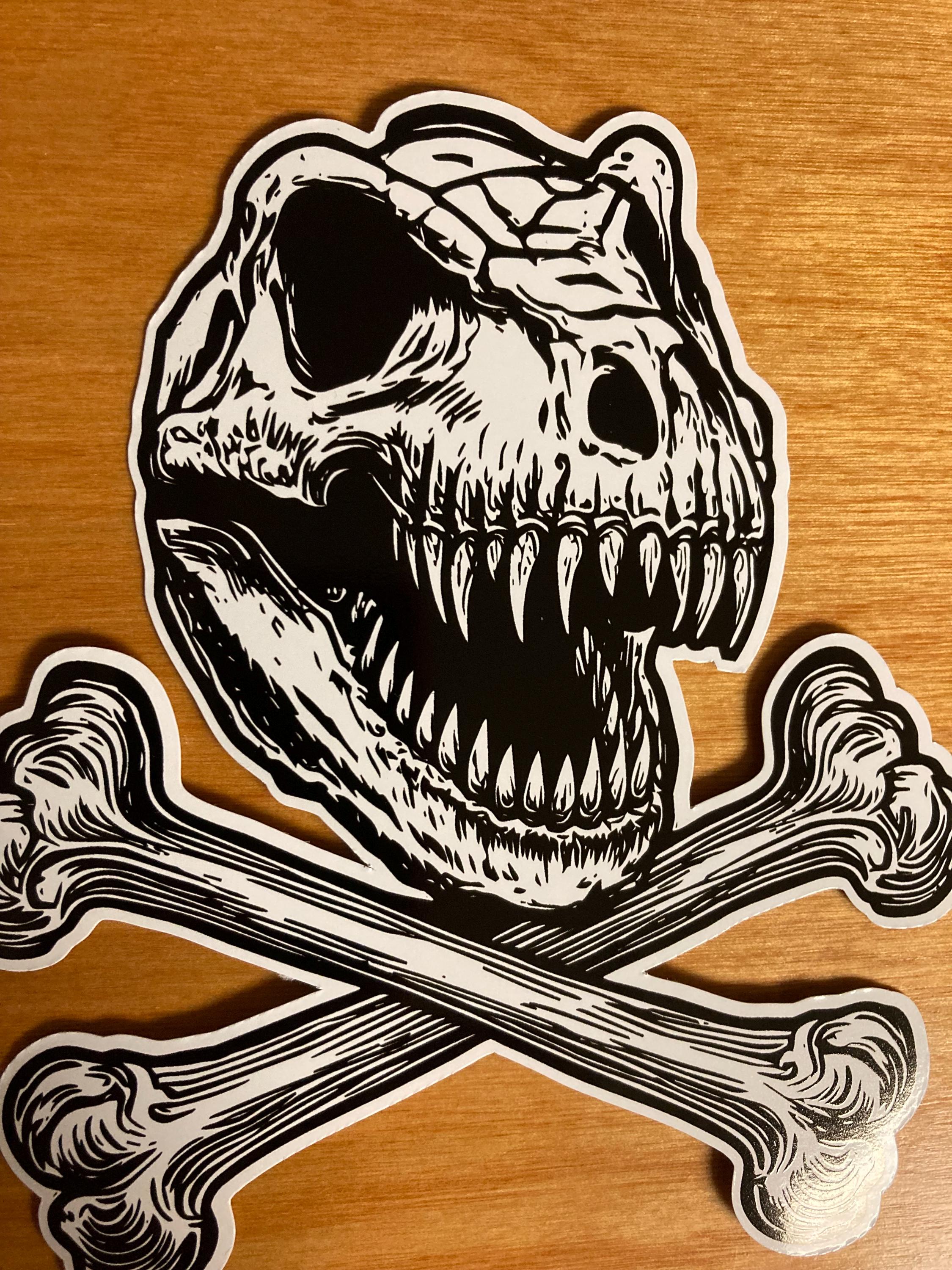 T-rex Skull Sticker | Tyrannosaurus Rex Dinosaur Bones | Prehistoric ...