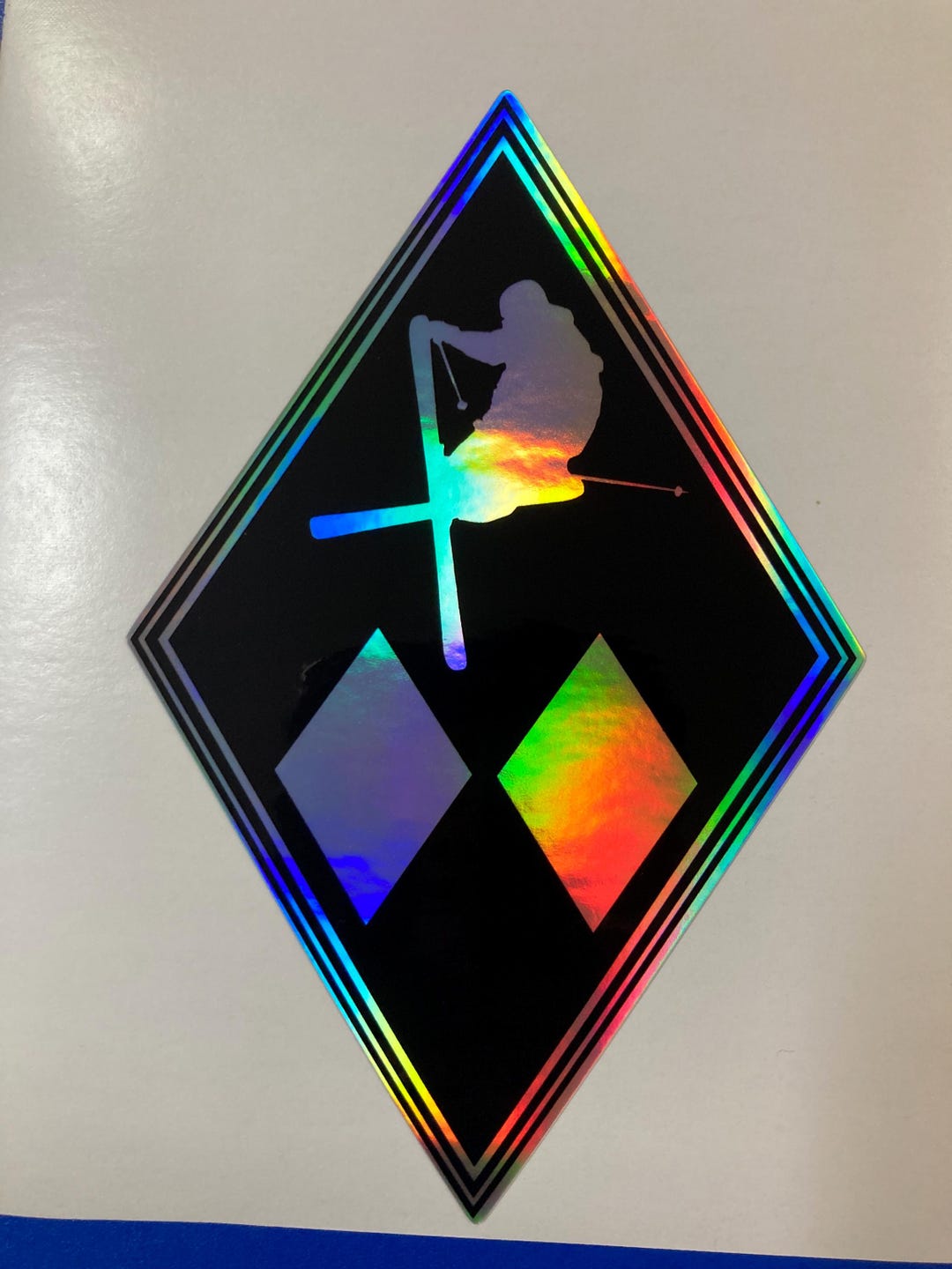 Ski Holographic Sticker | Laminated | Winter Sports Vinyl Stickers ...