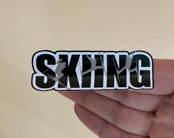 Skiing Sticker, Ski, Silhouette Logo - Etsy