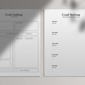Personal Goal Setting Printable Planner | Printable Goal Setting ...
