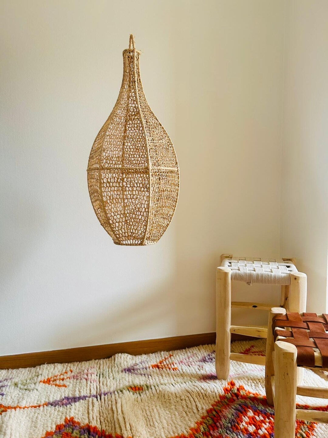 H60 Drop Raffia Lace Pendant Light, Taroudant Model - Etsy
