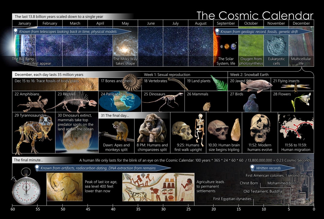 Cosmic Calendar Landscape Poster - Etsy