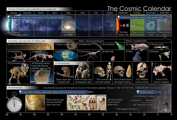 Cosmic Calendar Landscape Poster | Etsy