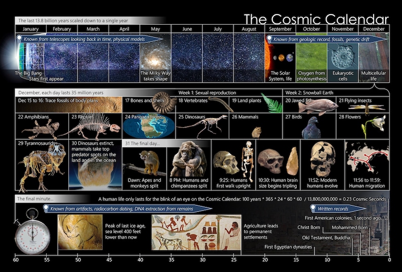 Cosmic Calendar Landscape Poster - Etsy