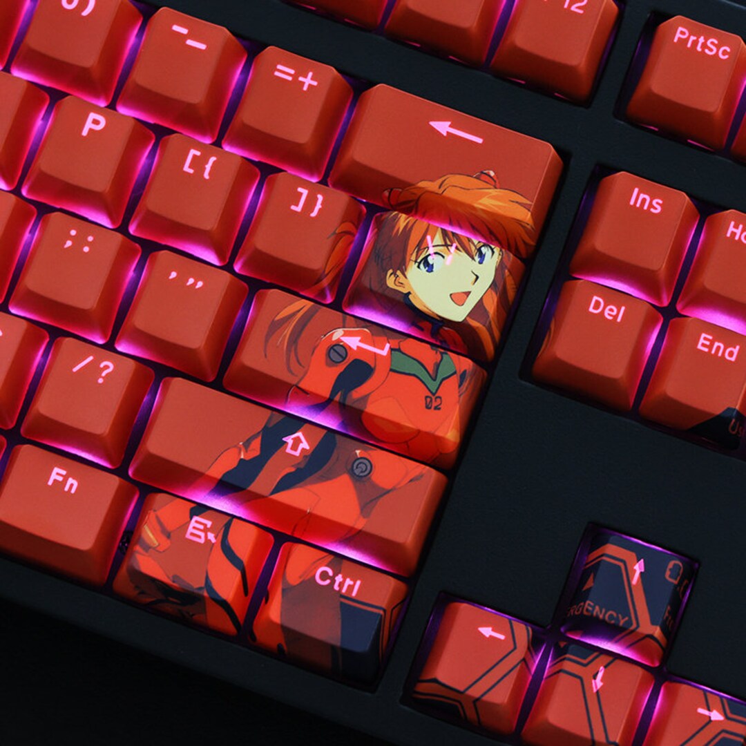 Classy Eva Asuka Anime Cartoon Girl Keycaps Set Cherry MX Mechanical ...