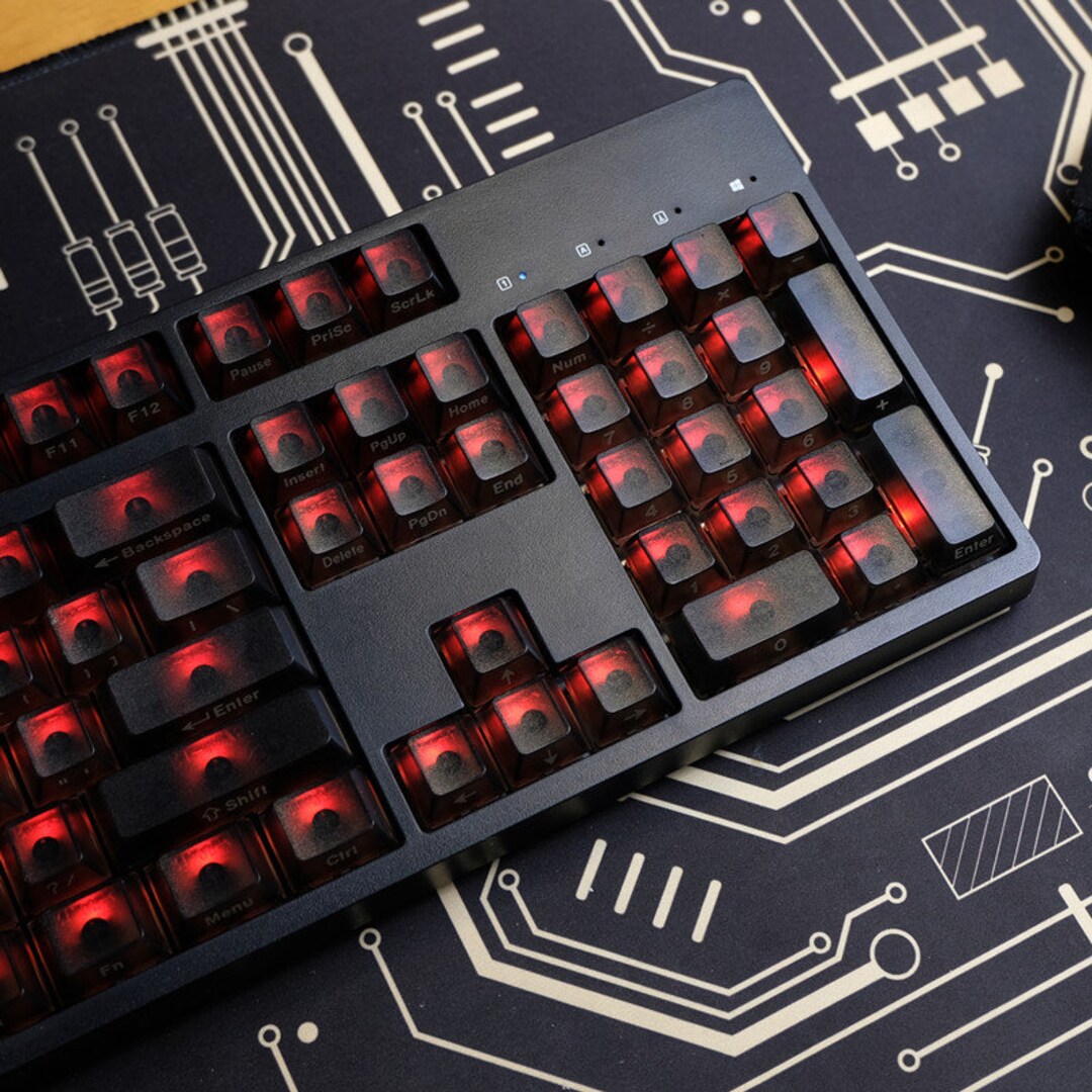 Black Translucent Side Printed Keycaps Cherry Profile - Etsy