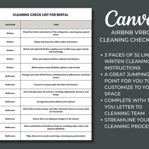 Housekeeping Checklist Template, Airbnb Guest Turnover Template ...