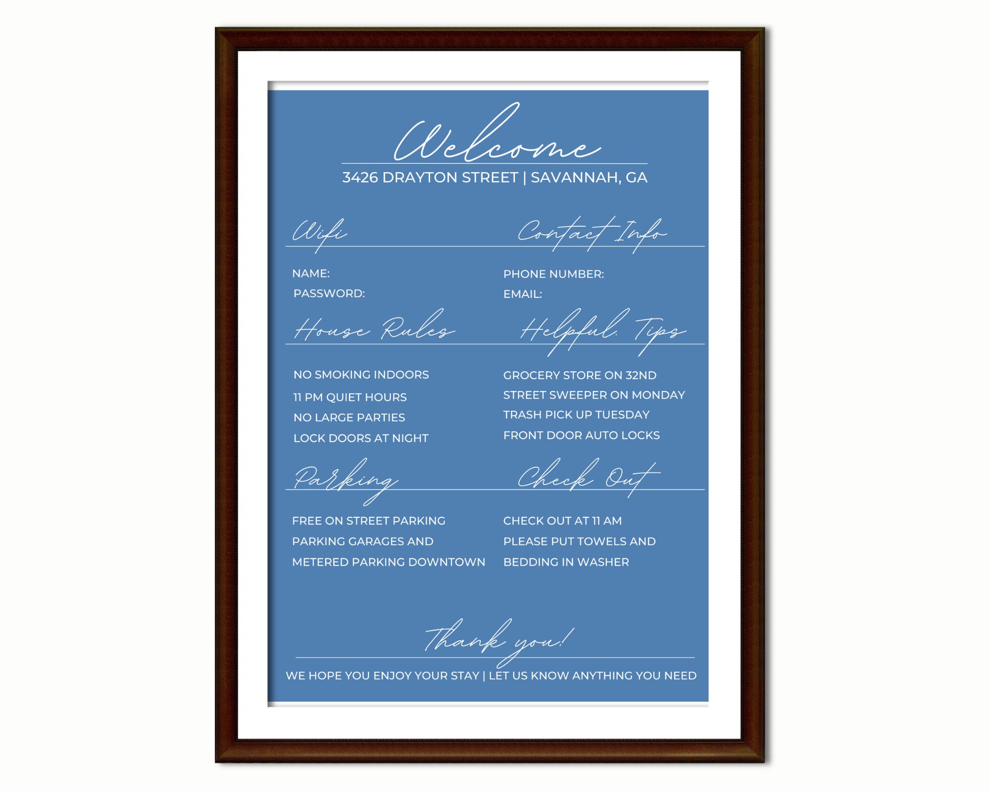 Airbnb Guest Welcome Sign, Canva Airbnb Editable Template, Guest Home ...