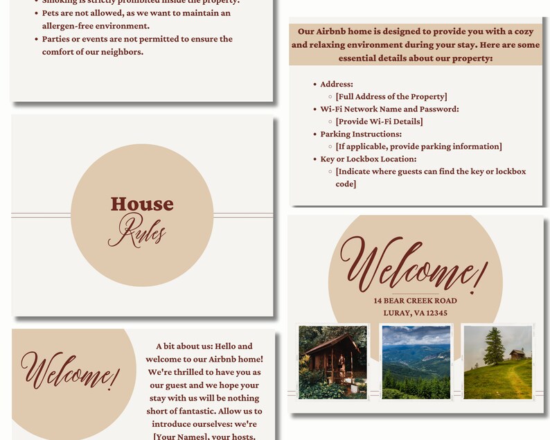 Boho Airbnb Welcome Packet Template, Canva Airbnb Welcome Template ...