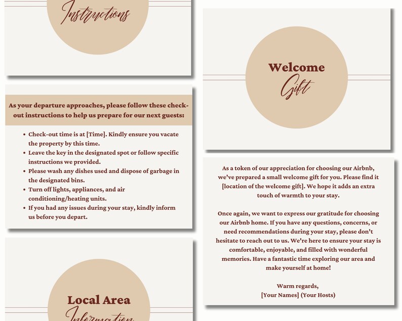 Boho Airbnb Welcome Packet Template, Canva Airbnb Welcome Template ...