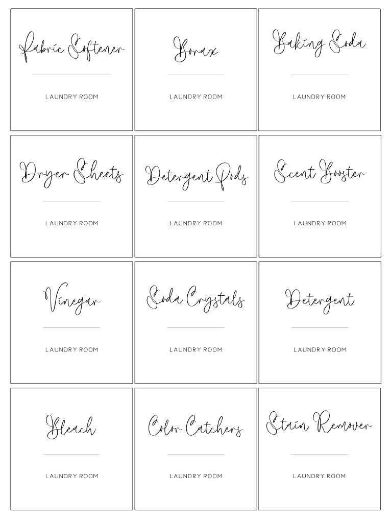 White Printable Laundry Labels Minimalistic Storage Labels - Etsy