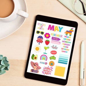 May Stickers for Goodnotes | Mother’s Day Cinco De Mayo Digital Planner ...